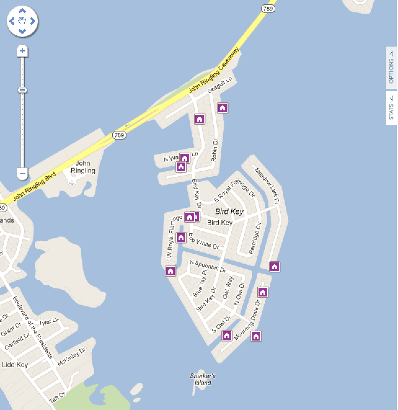 Bird Key Map – Waterfront Homes on Bird Key